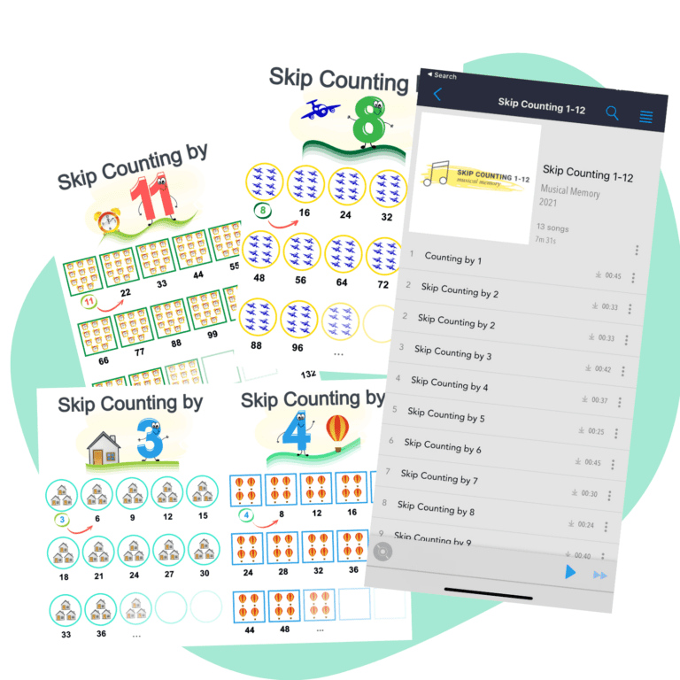 The Best Skip Counting Songs 1-12 from Musical Memory