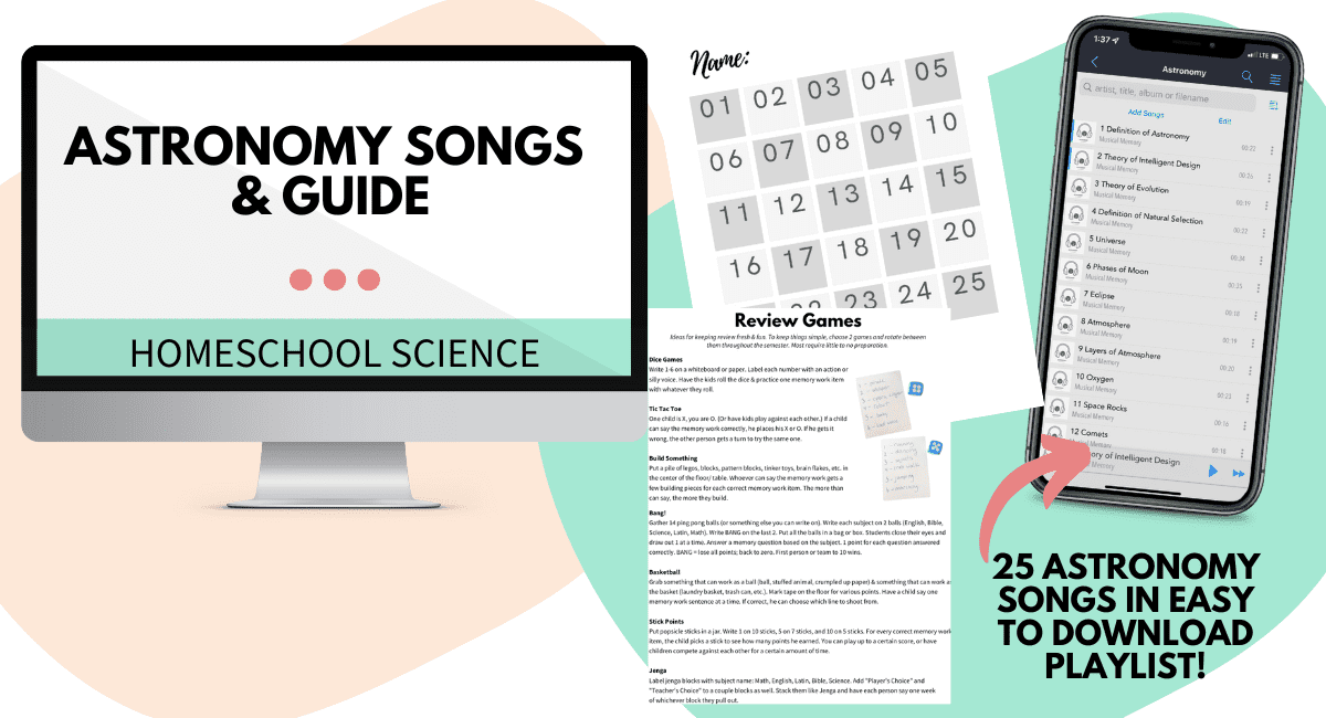 Astronomy Songs Homeschool Science - Musical Memory