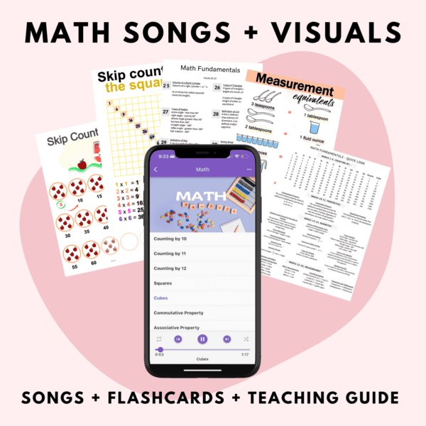 33 Math Songs For Kids Ages 4-10 [Instant Download] - Musical Memory