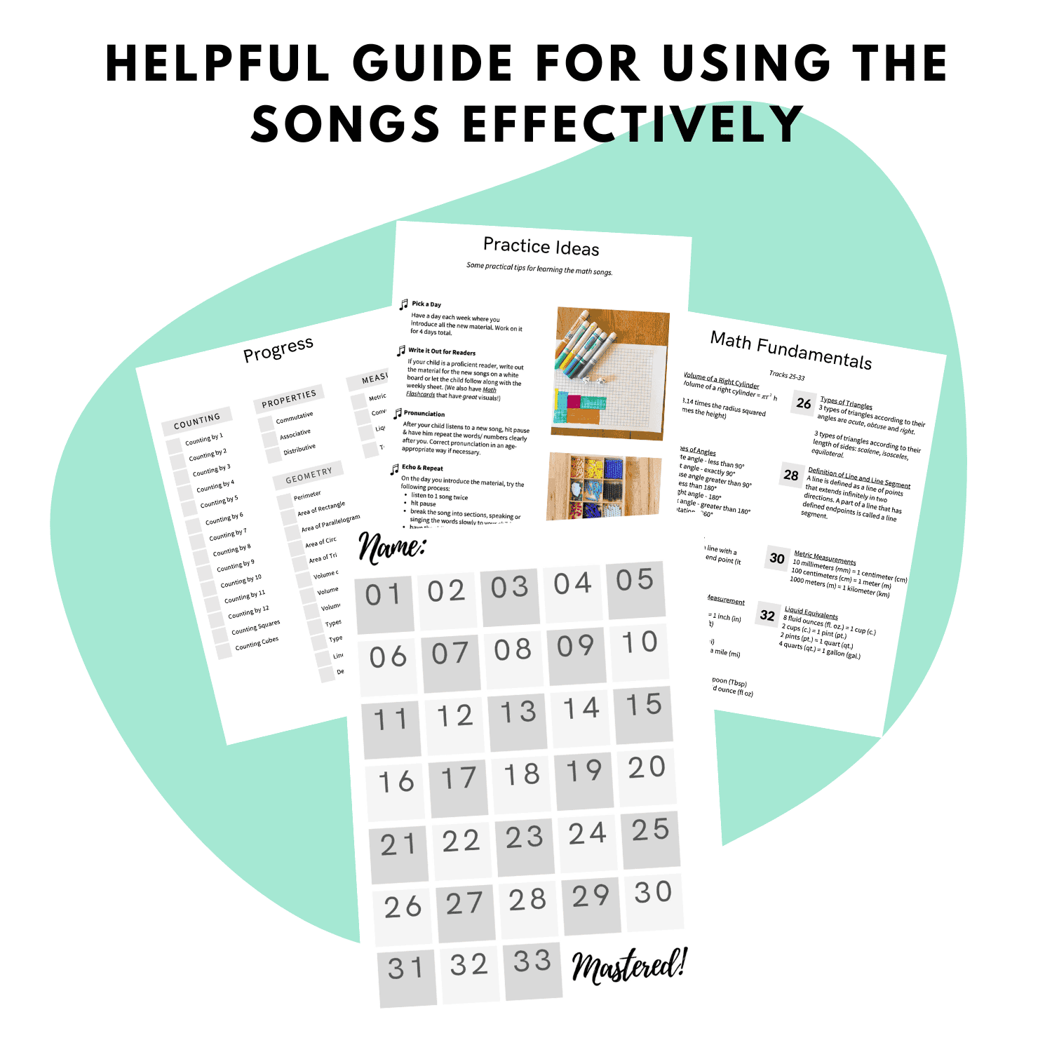 33 Math Songs For Kids Ages 4-10 [Instant Download] - Musical Memory